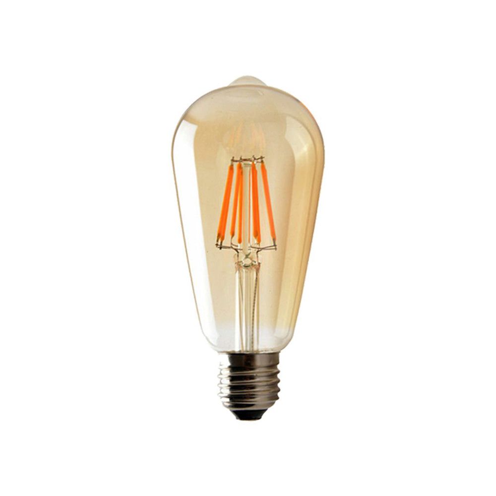 ST64 E27 6W Edison Dimmable LED Bulb - Vintage Amber - Warm White ...