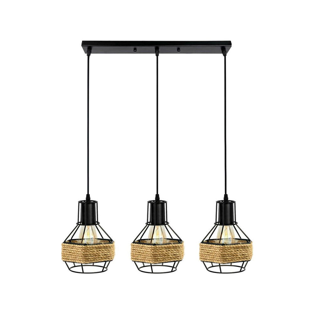 Black Cage 3 Light Pendant – Home Industrial Lighting