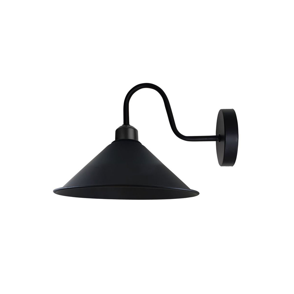 Black Cone Retro Swan Neck Wall Light - Without Bulb – Home Industrial ...