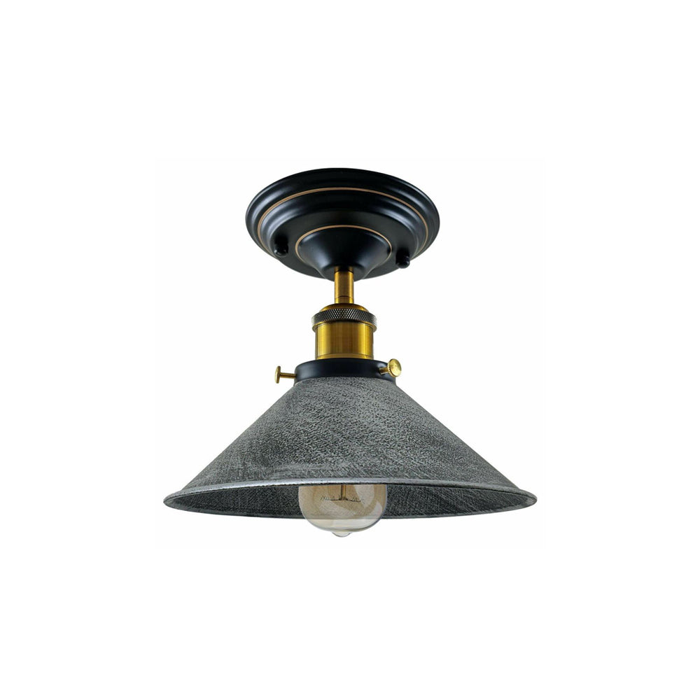 Brushed Silver Cone Vintage Style Ceiling Light - Flush Mounted – Home ...