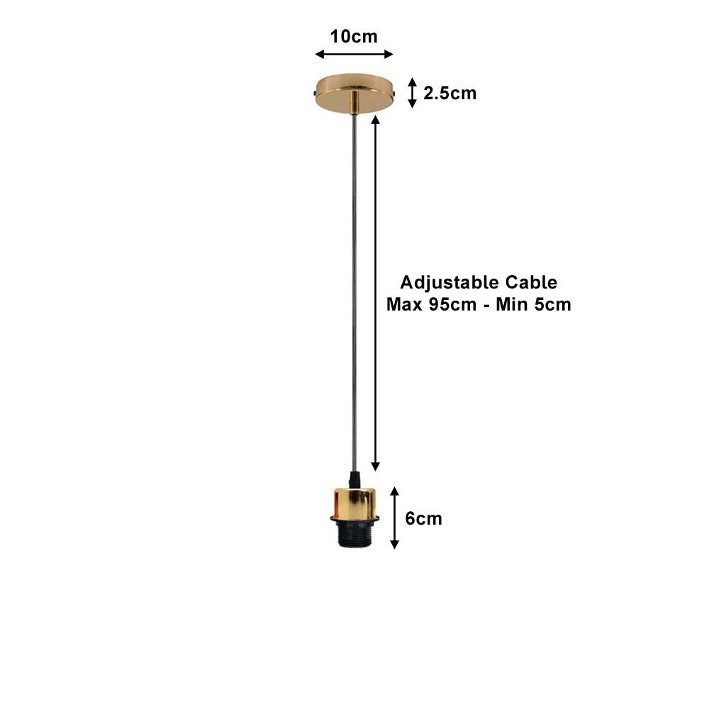 Industrial French Gold Pendant Light Fitting - Without Bulb – Home ...