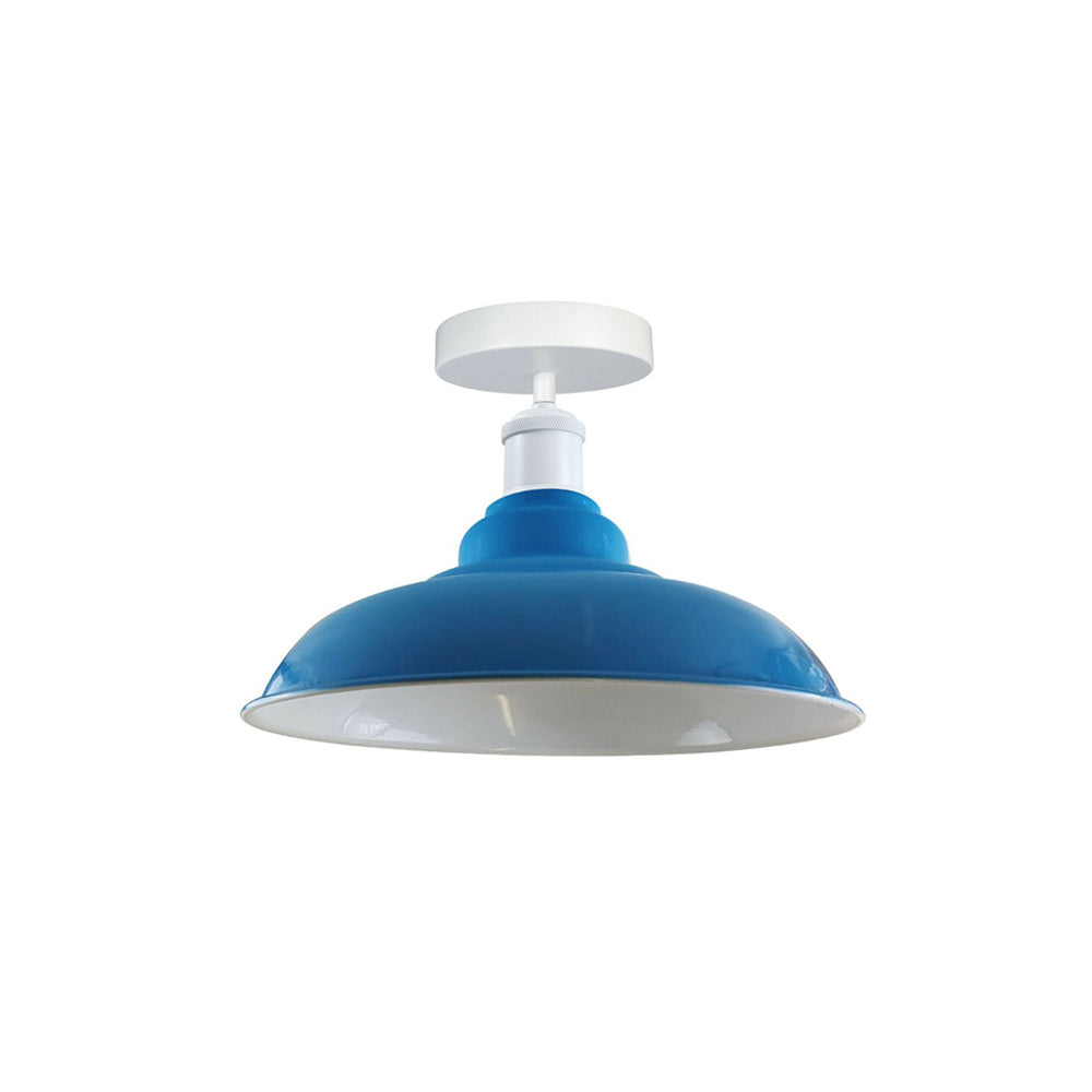Light Blue Bowl Retro Ceiling Light - Flush Mounted – Home Industrial ...