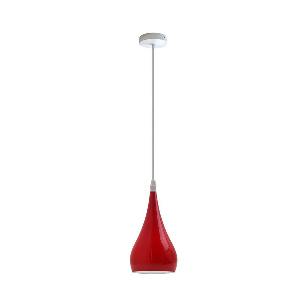 Red & White Teardrop Pendant Light – Home Industrial Lighting