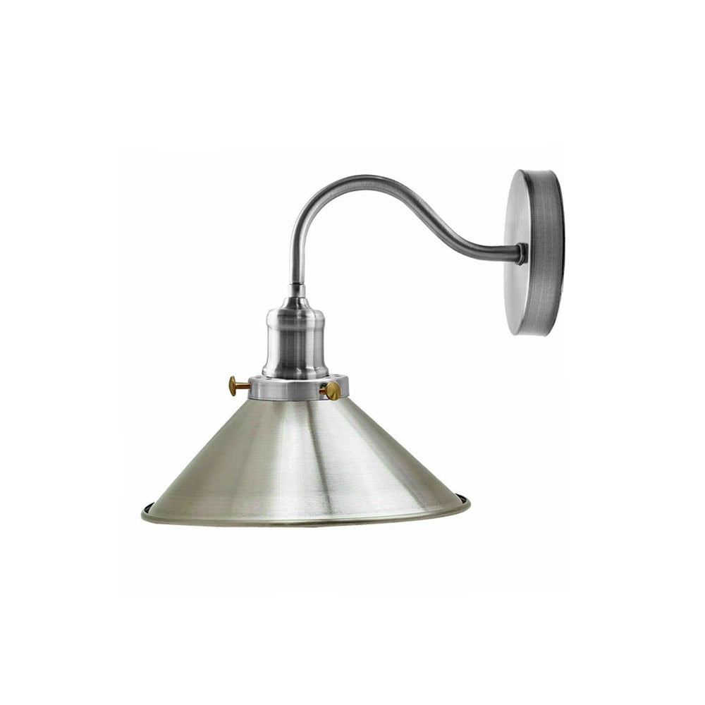 Satin Nickel Retro Swan Neck Wall Light – Home Industrial Lighting