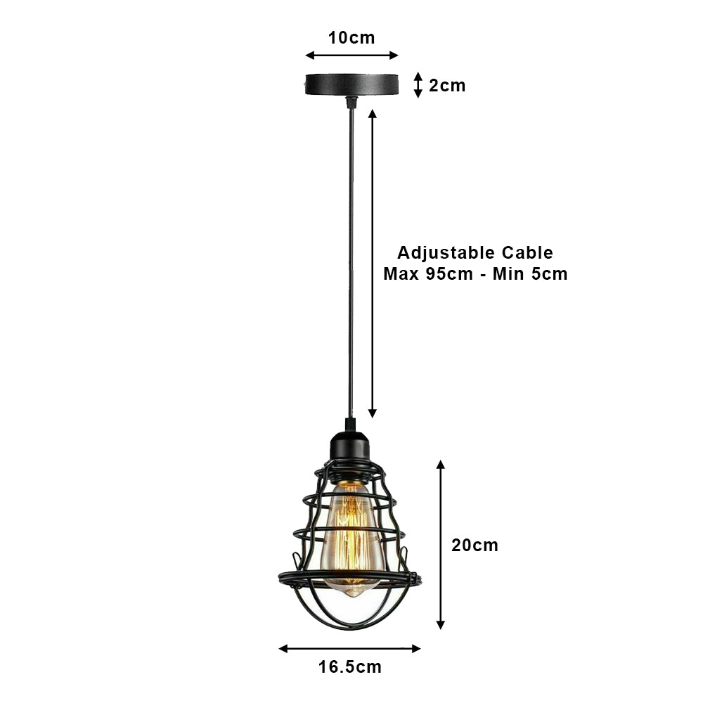 Black Cage Pendant Light – Home Industrial Lighting