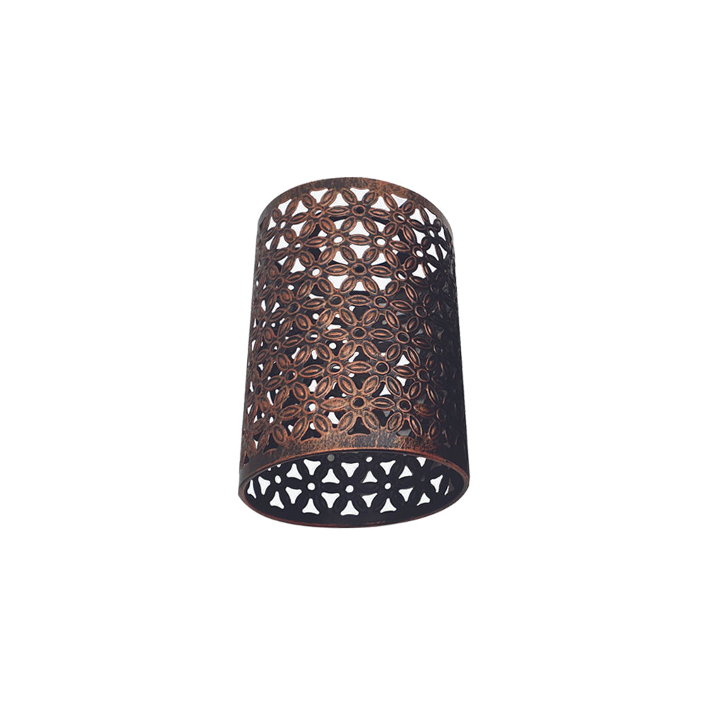 Rustic Red Floral Cylinder Light Shade – Home Industrial Lighting